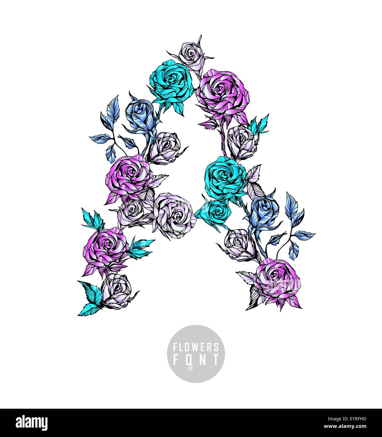 Vector colorful flower font Stock Vector Image & Art - Alamy