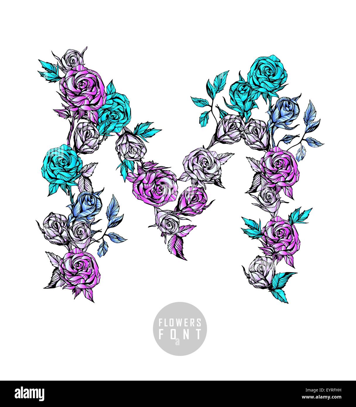 Vector colorful flower font Stock Vector Image & Art - Alamy