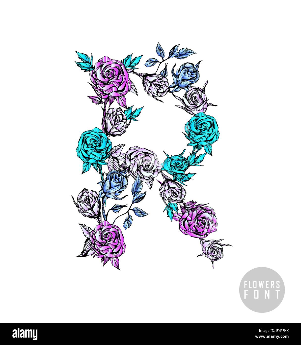 Vector colorful flower font Stock Vector Image & Art - Alamy