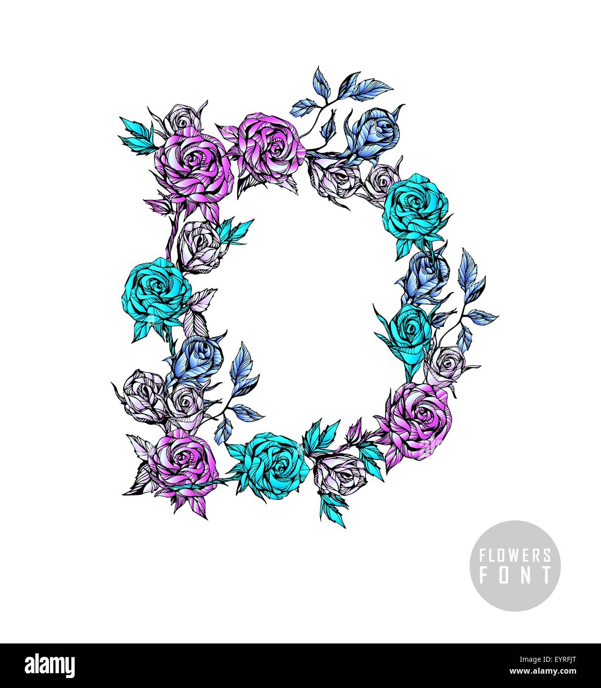 Vector colorful flower font Stock Vector Image & Art - Alamy
