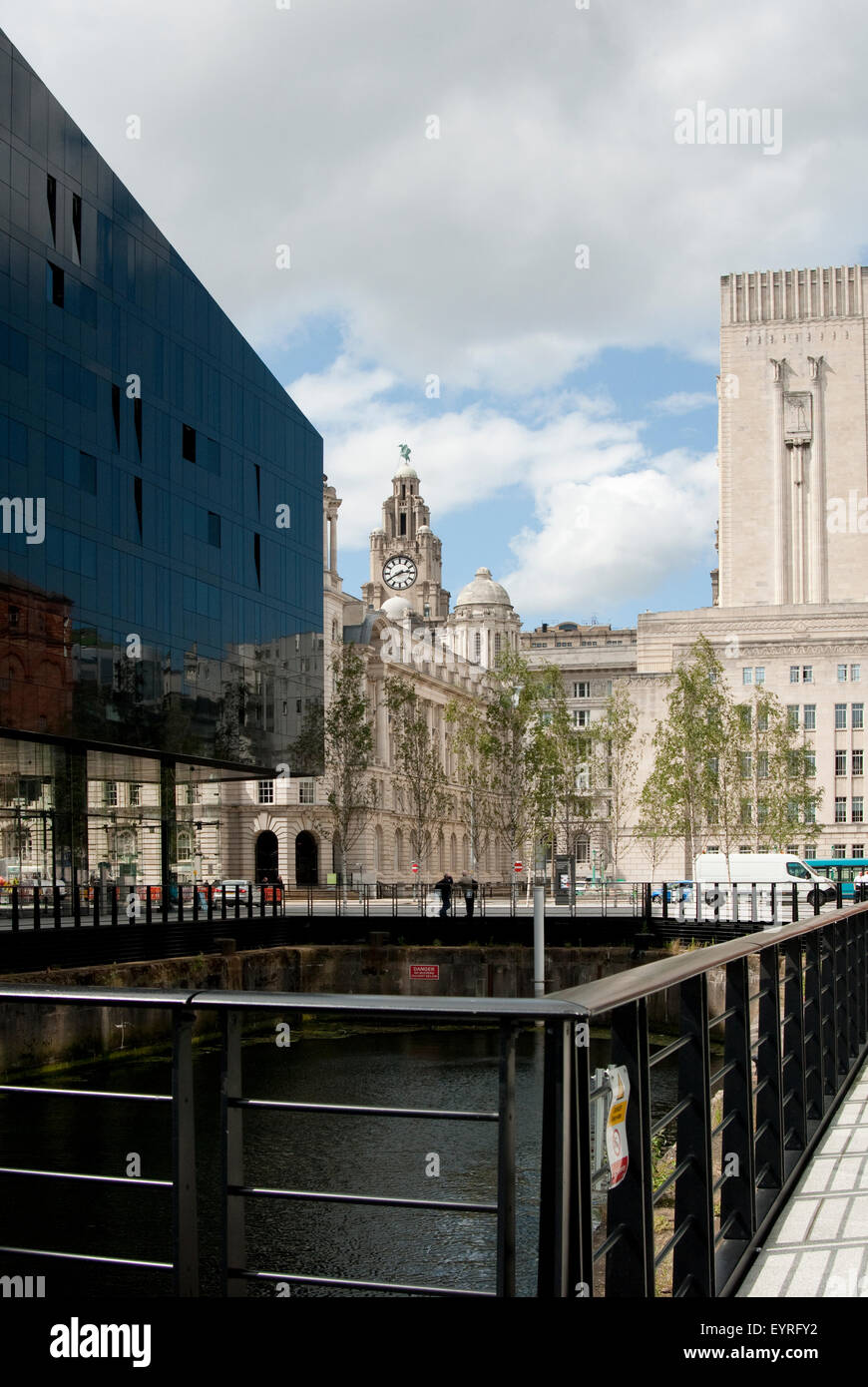 Editorial image taken in Liverpool of the historic Four Graces ...