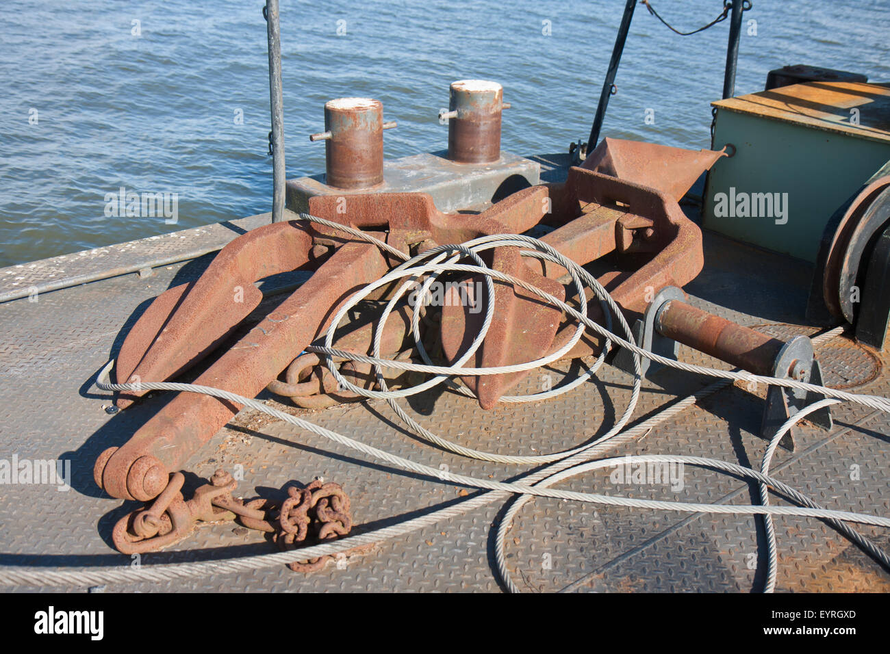 Ship Anchor Chain Winch Stock Photos & Ship Anchor Chain Winch Stock ...