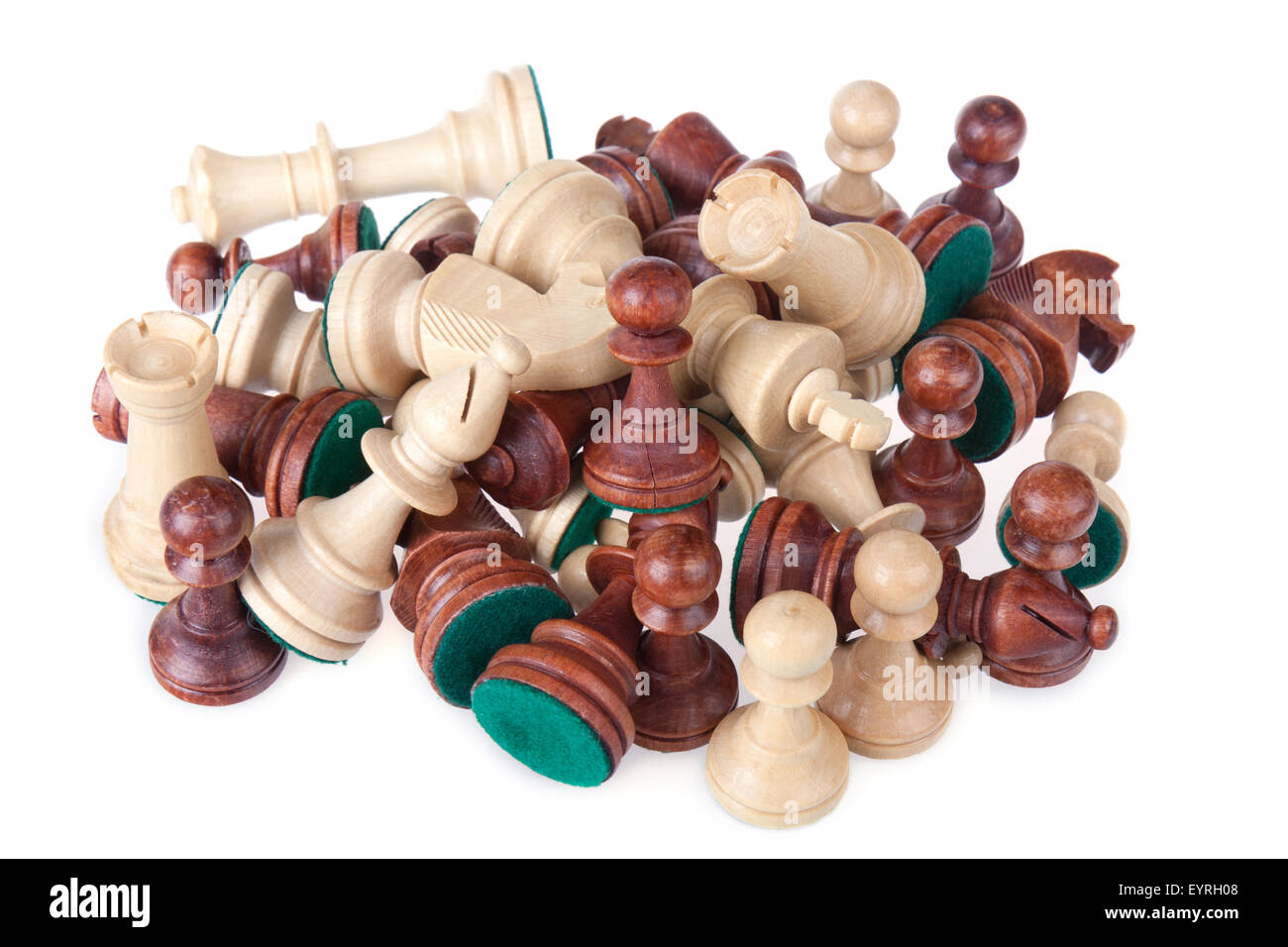 Pile wooden chess pieces hi-res stock photography and images - Alamy