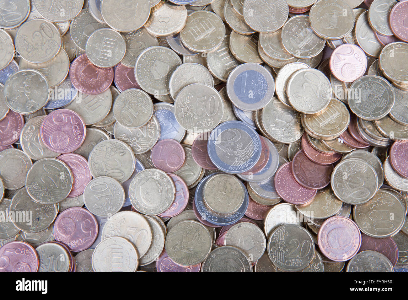 Pile of many european coins Stock Photo - Alamy