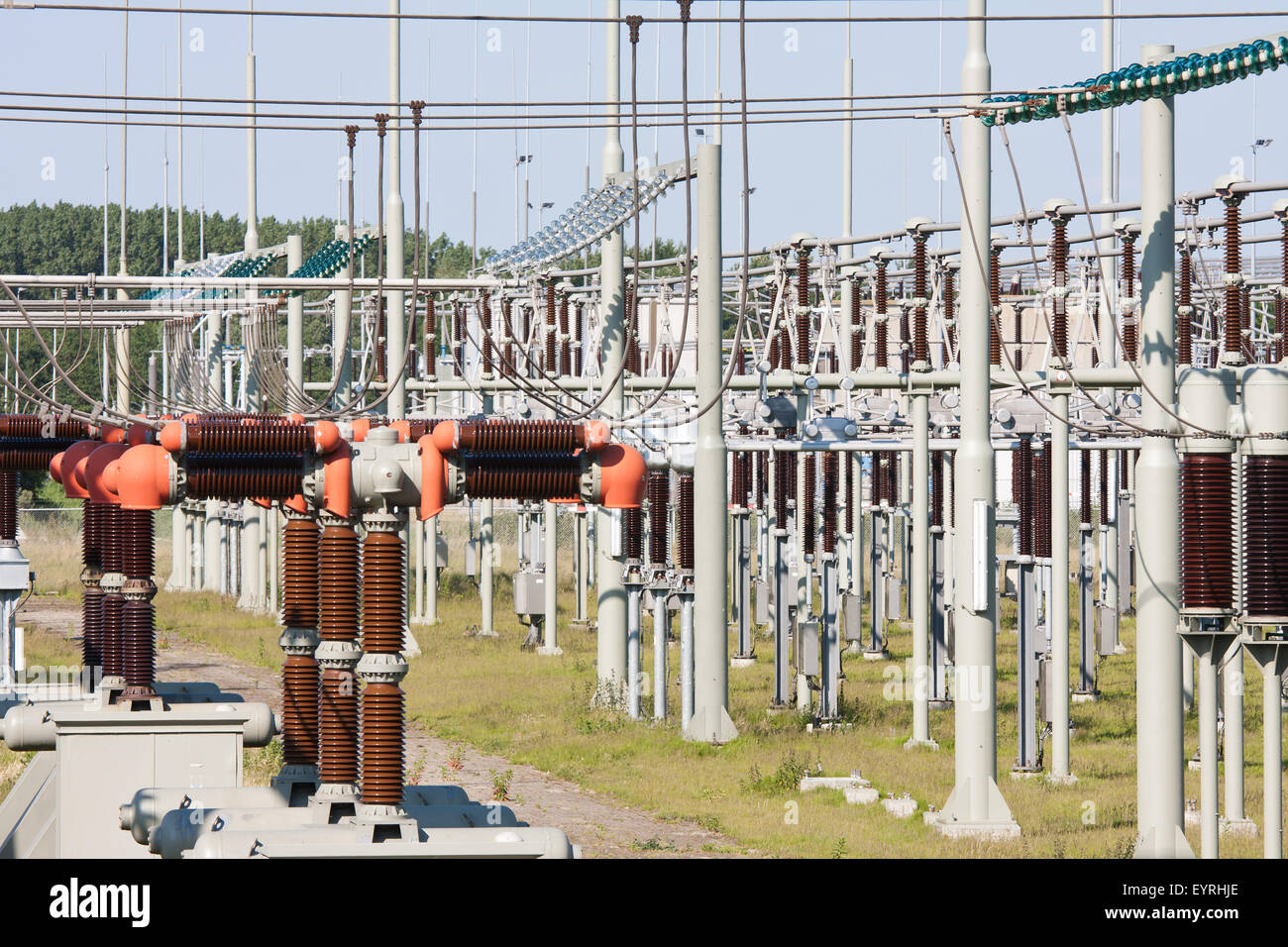 High power electricity system with several transformers Stock Photo - Alamy