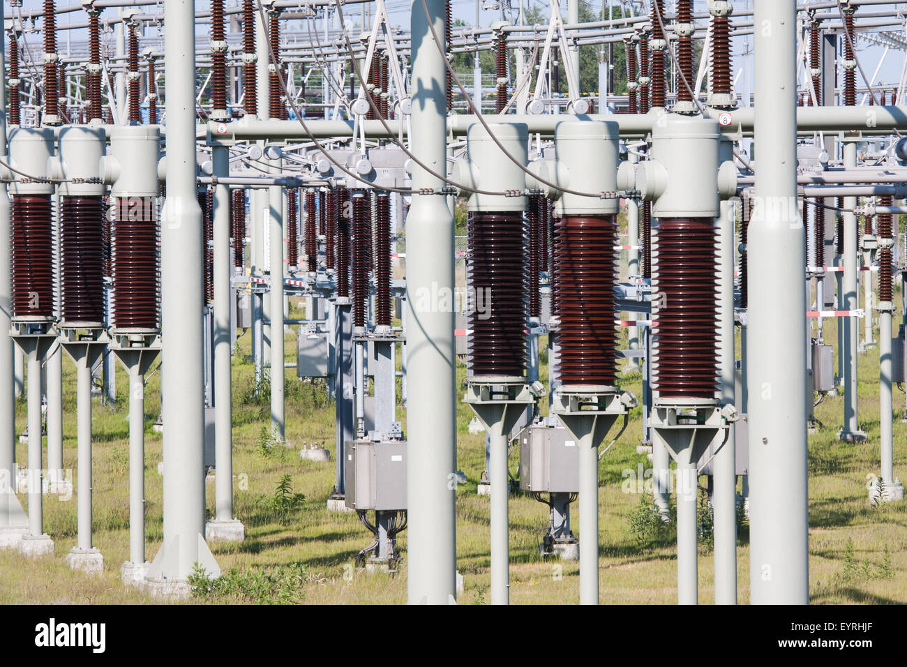 High power electricity system with several transformers Stock Photo - Alamy