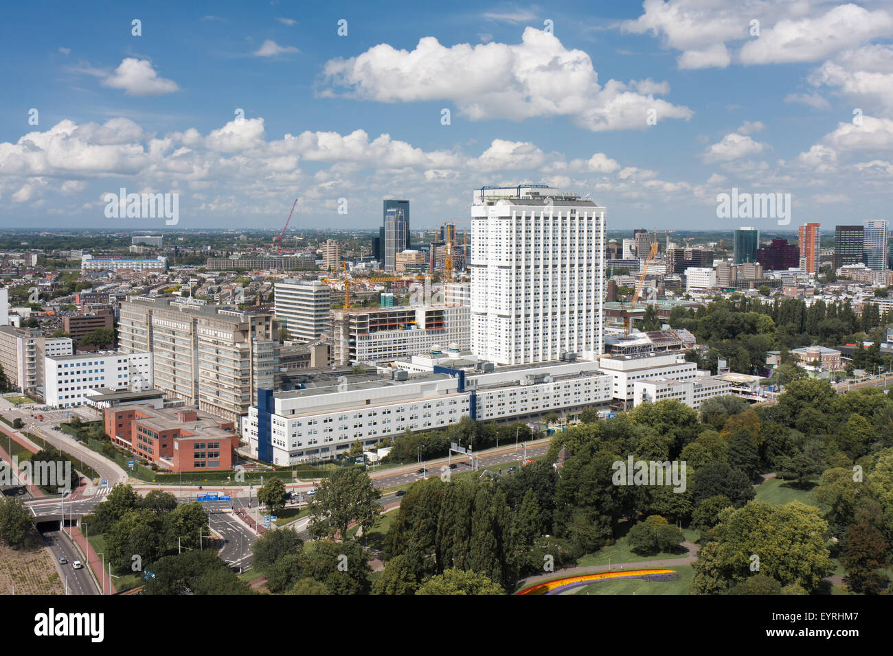 Aerial view of the Erasmus university hospital of Rotterdam, the ...
