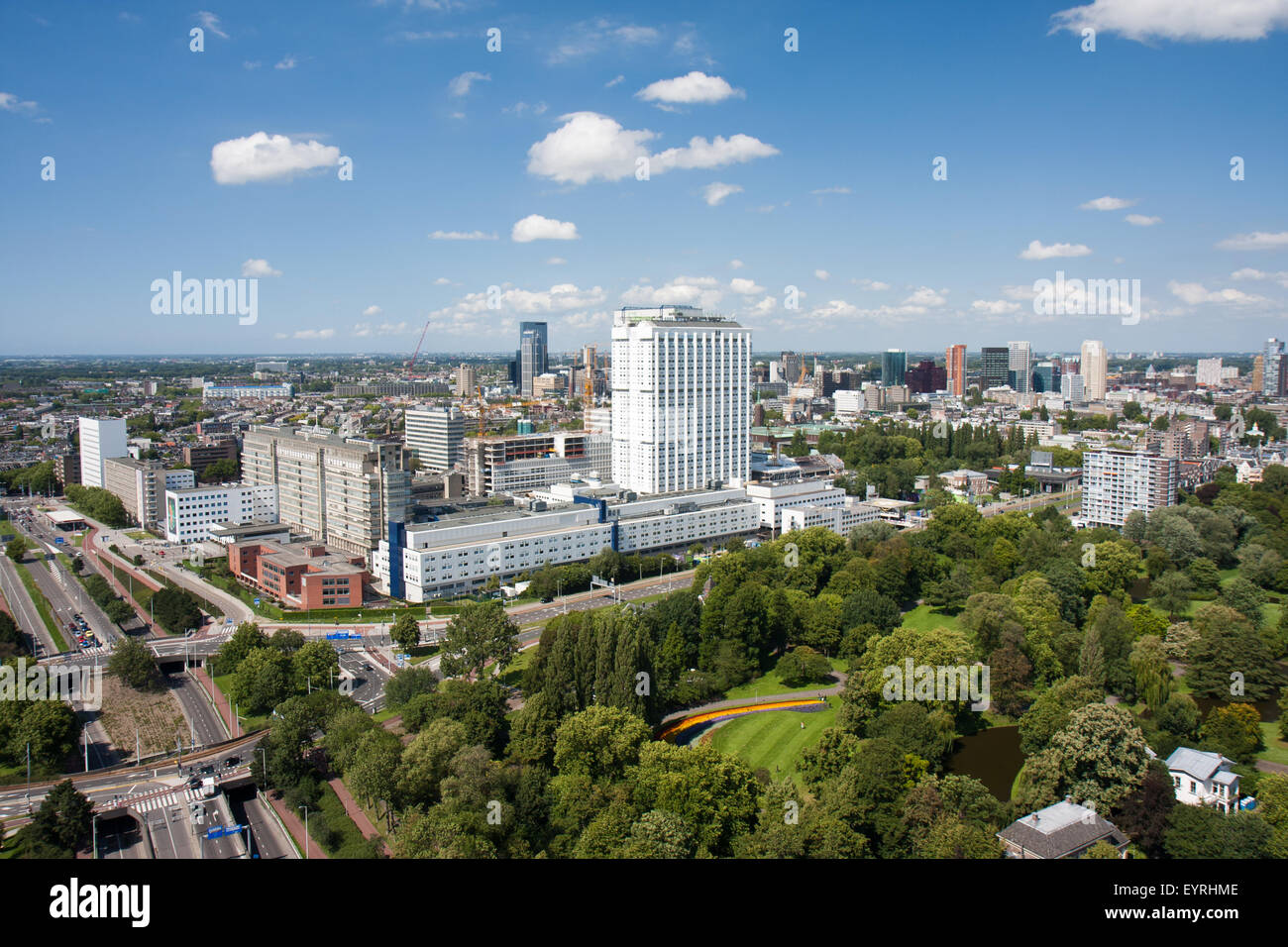 Aerial view of the Erasmus university hospital of Rotterdam, the ...