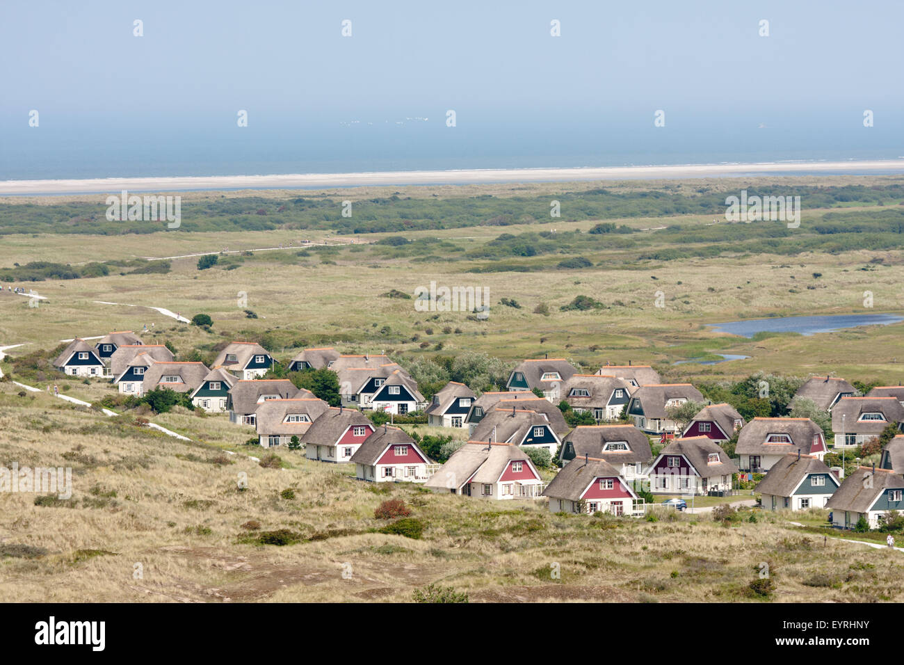 Aerial view of a bungalow park at Ameland, the Netherlands Stock Photo ...