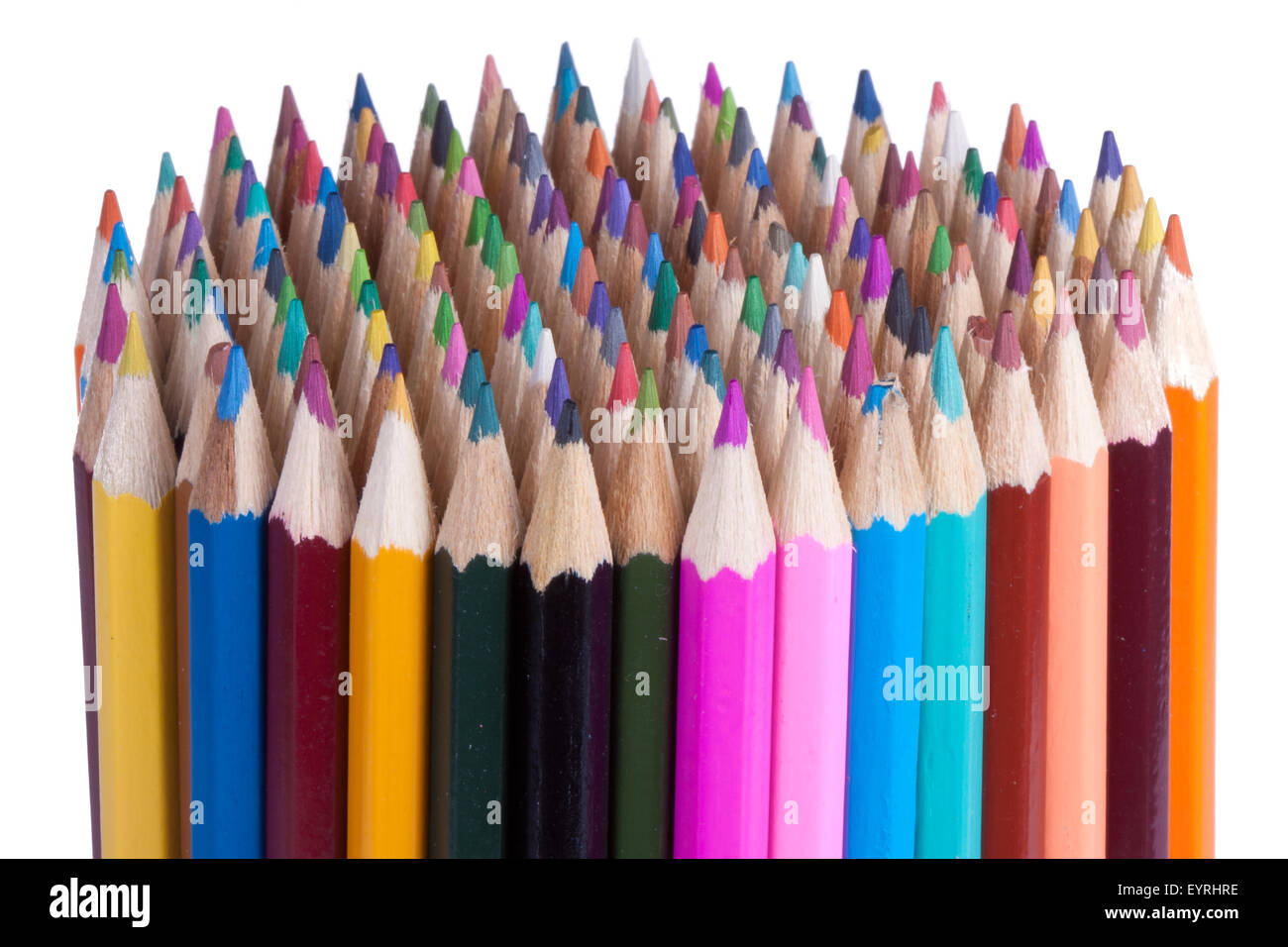 Pile wooden colored pencils hi-res stock photography and images - Alamy