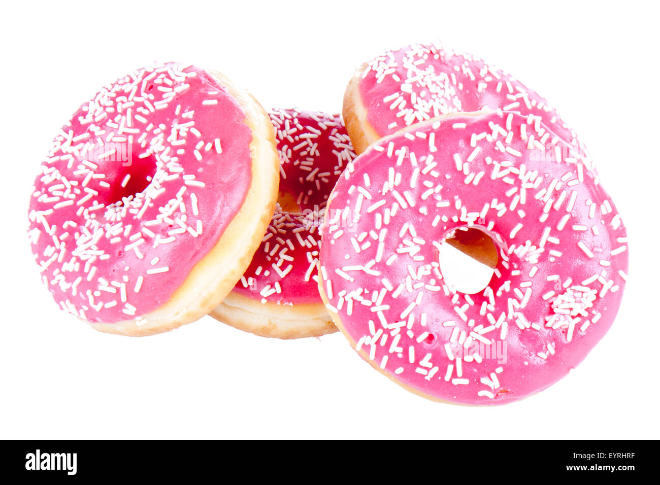Stack of four donuts isolated on white Stock Photo - Alamy