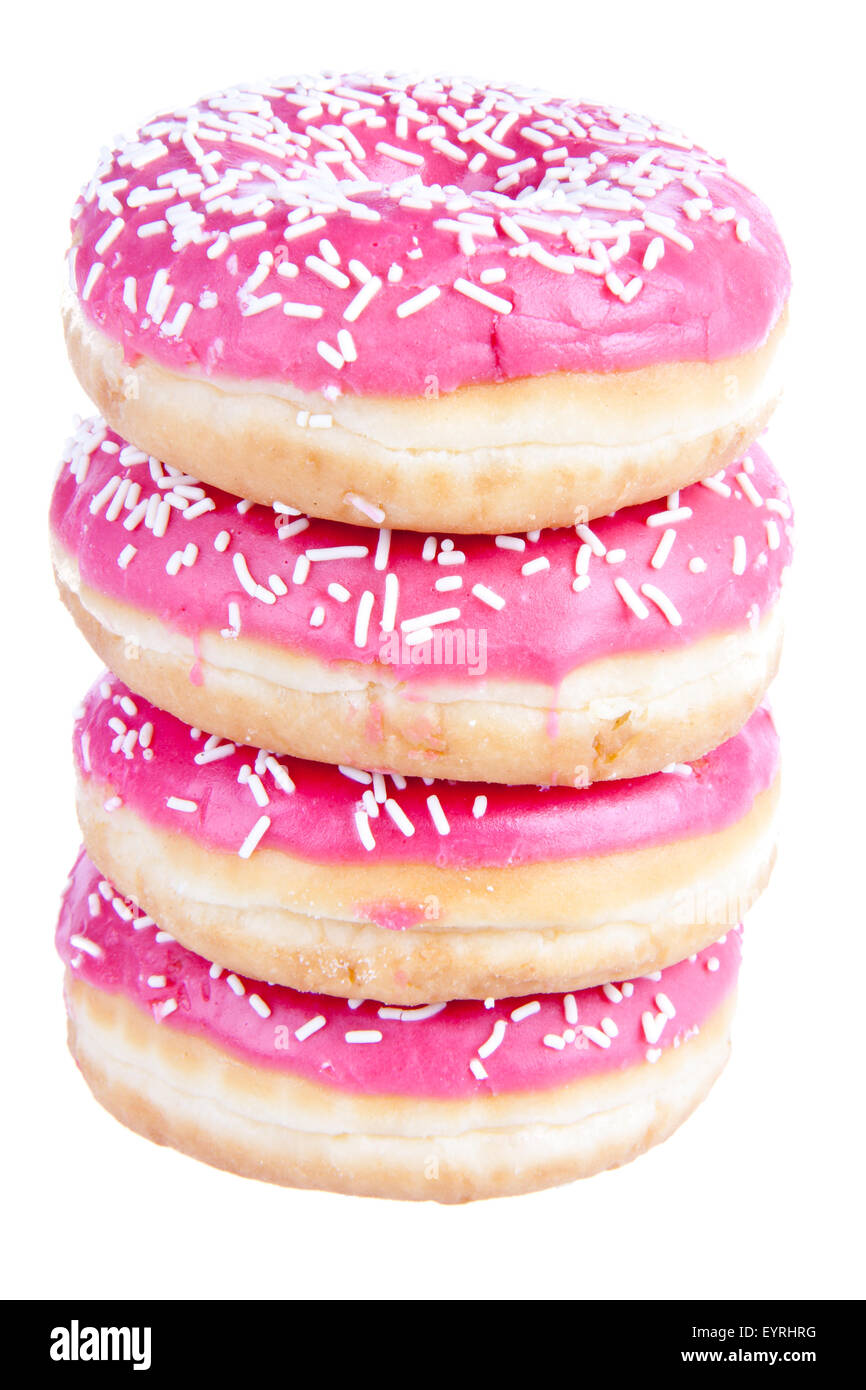 Stack of four donuts isolated on white Stock Photo - Alamy