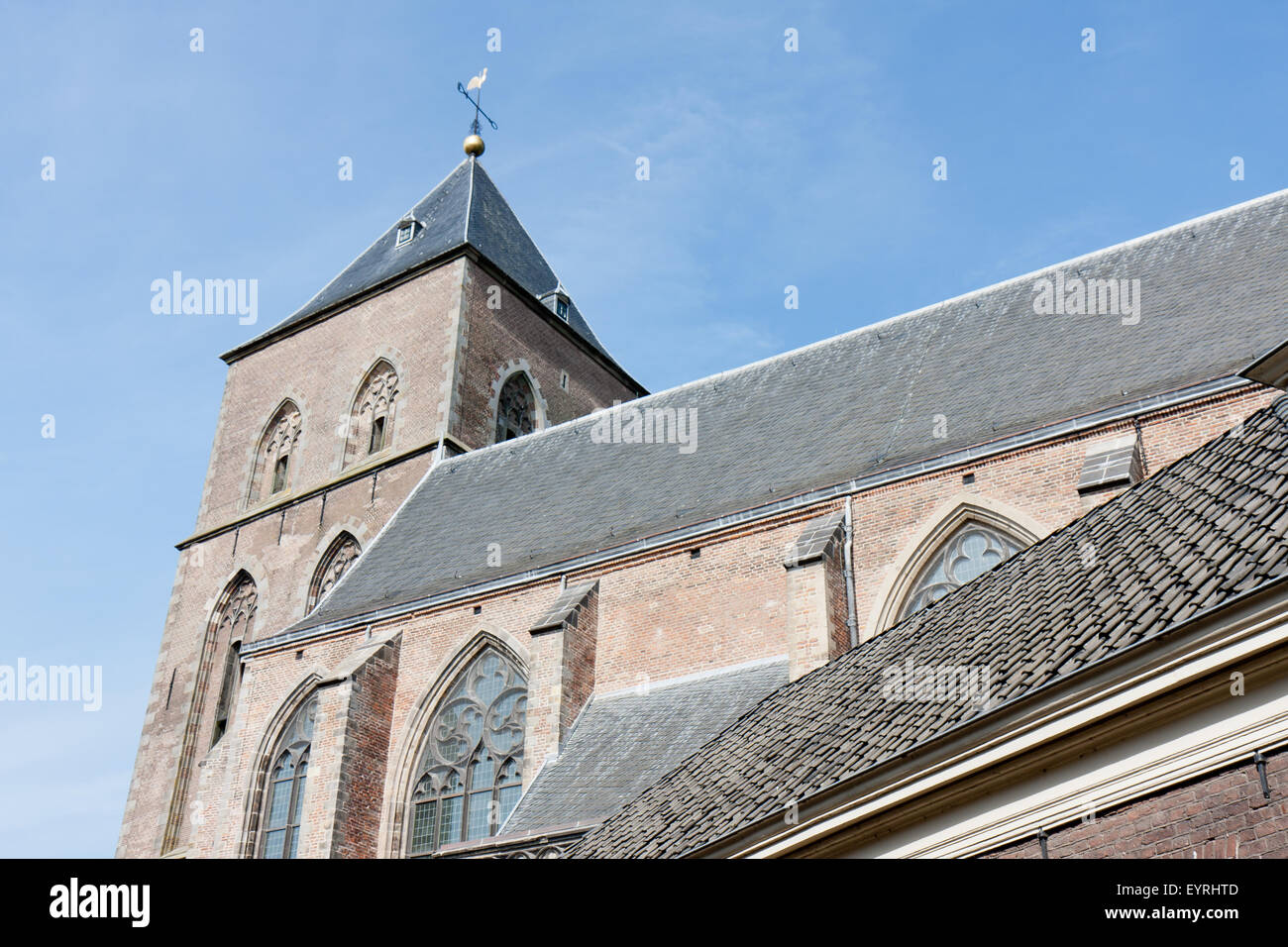 Old catholic church in Kampen, a medieval city of the Netherlands Stock ...