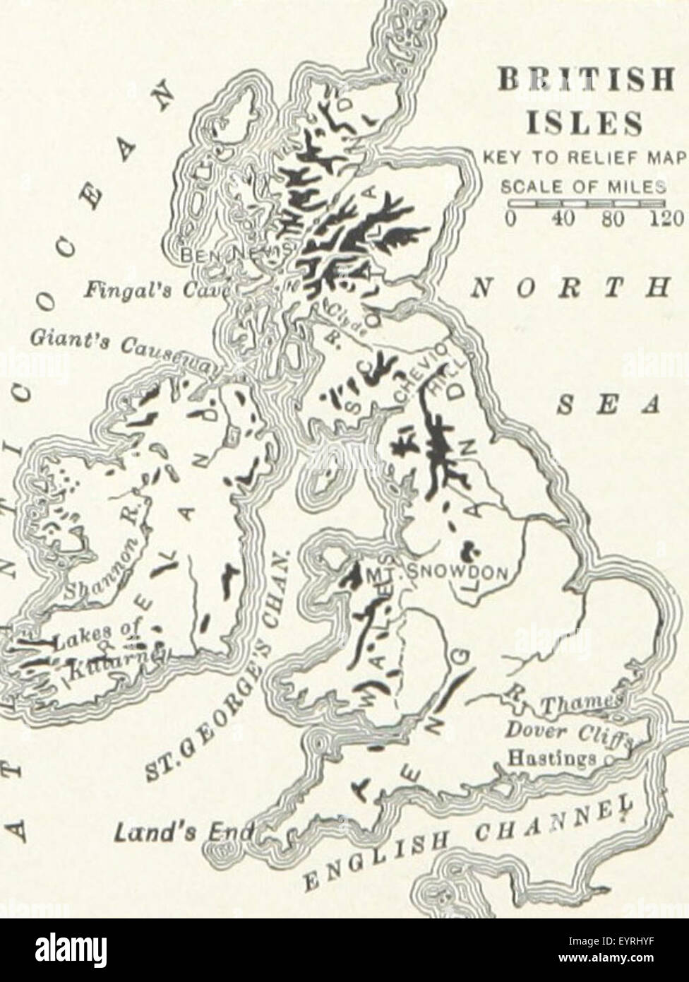 Map from 'Advanced Geography', showing geographical features and ...