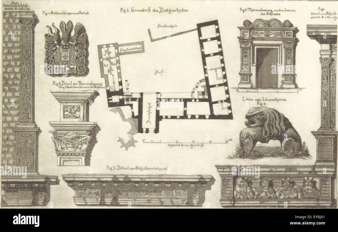 An image from 'Das Schloss der Piasten,' featuring a historical map of ...