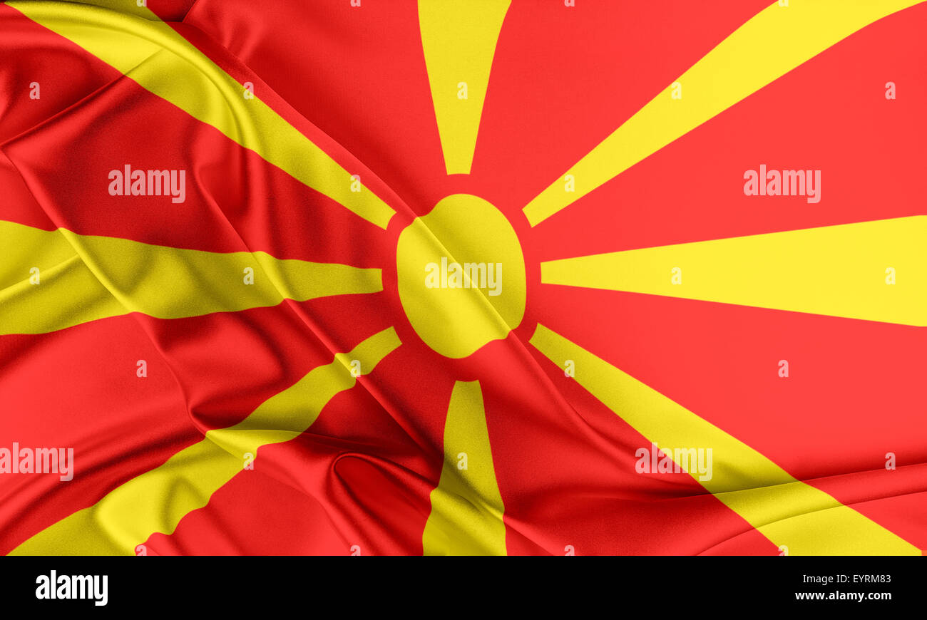 Macedonia flag waving hi-res stock photography and images - Alamy