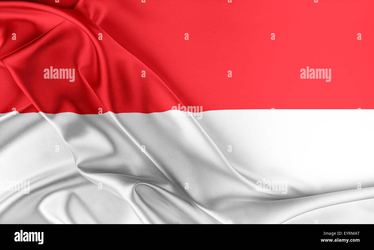 Monaco flag waving on wind hi-res stock photography and images - Alamy