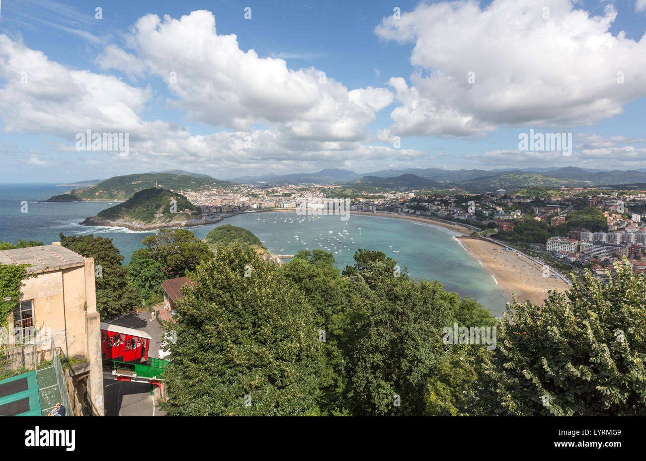 Funicular de Igueldo in Monte Igueldo and the spectacular view of San ...