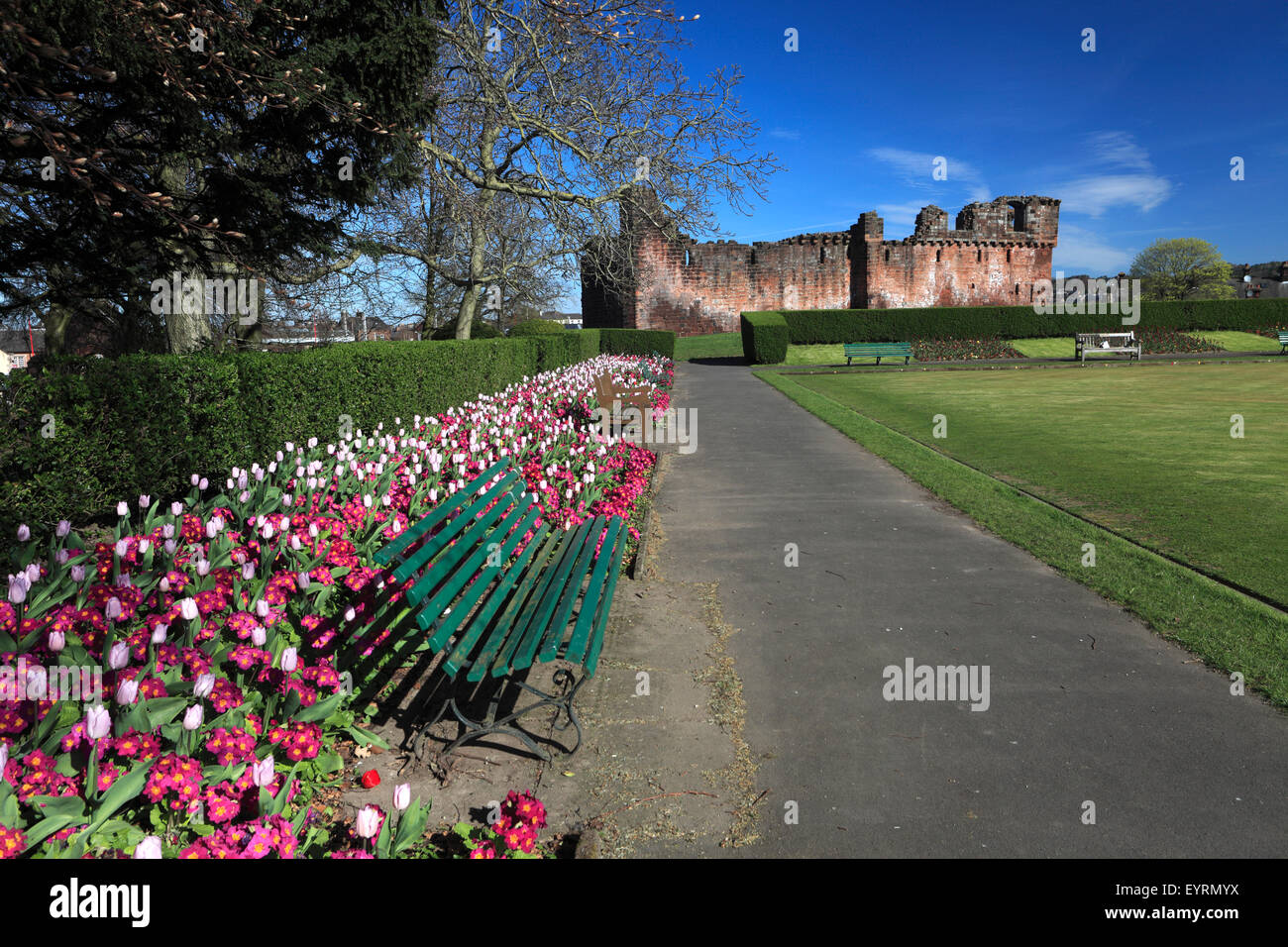 The ruins of Penrith Castle, English Heritage, Penrith town, Cumbria ...