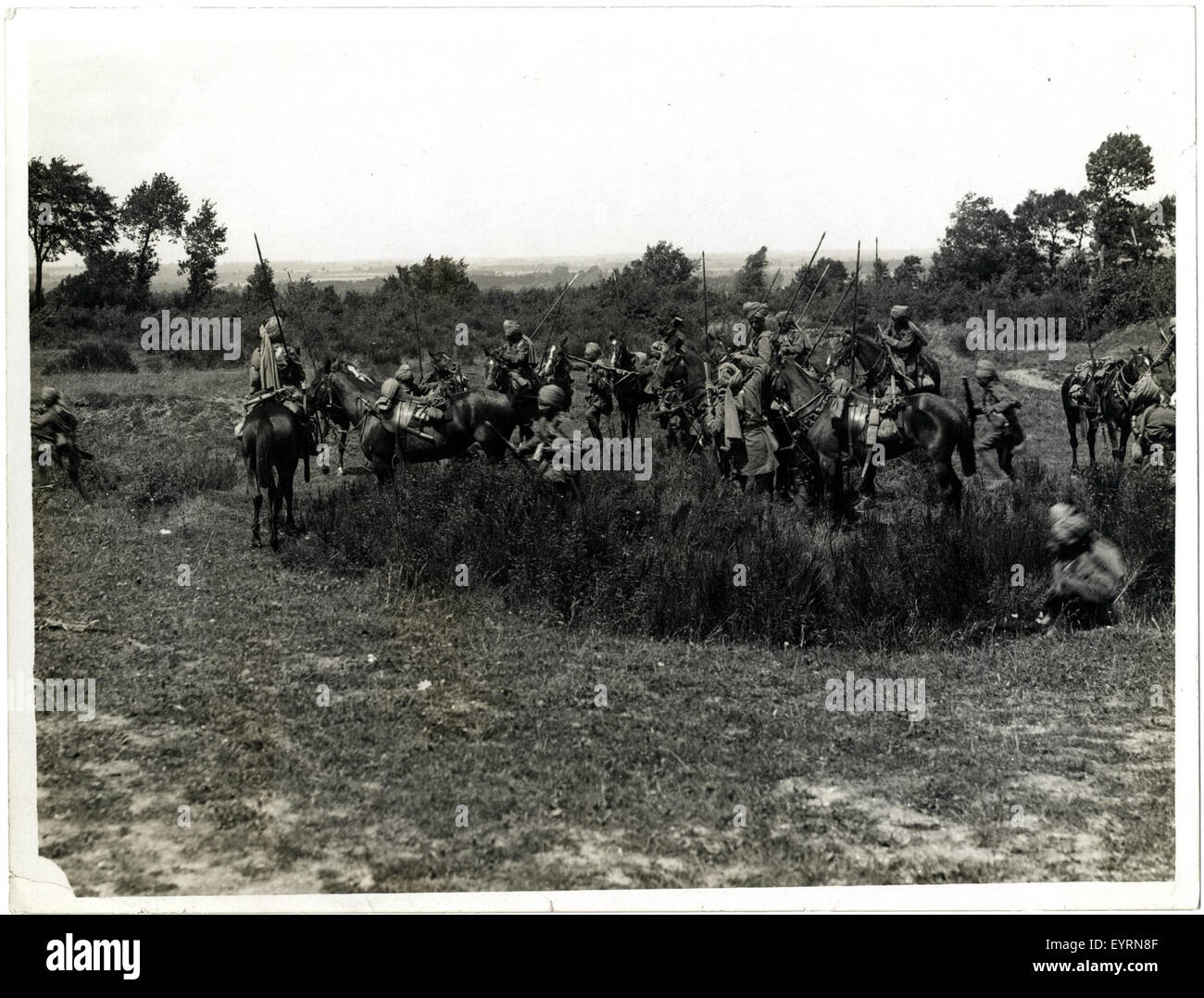 An image of a troop of Jodhpur Lancers dismounted and preparing for ...