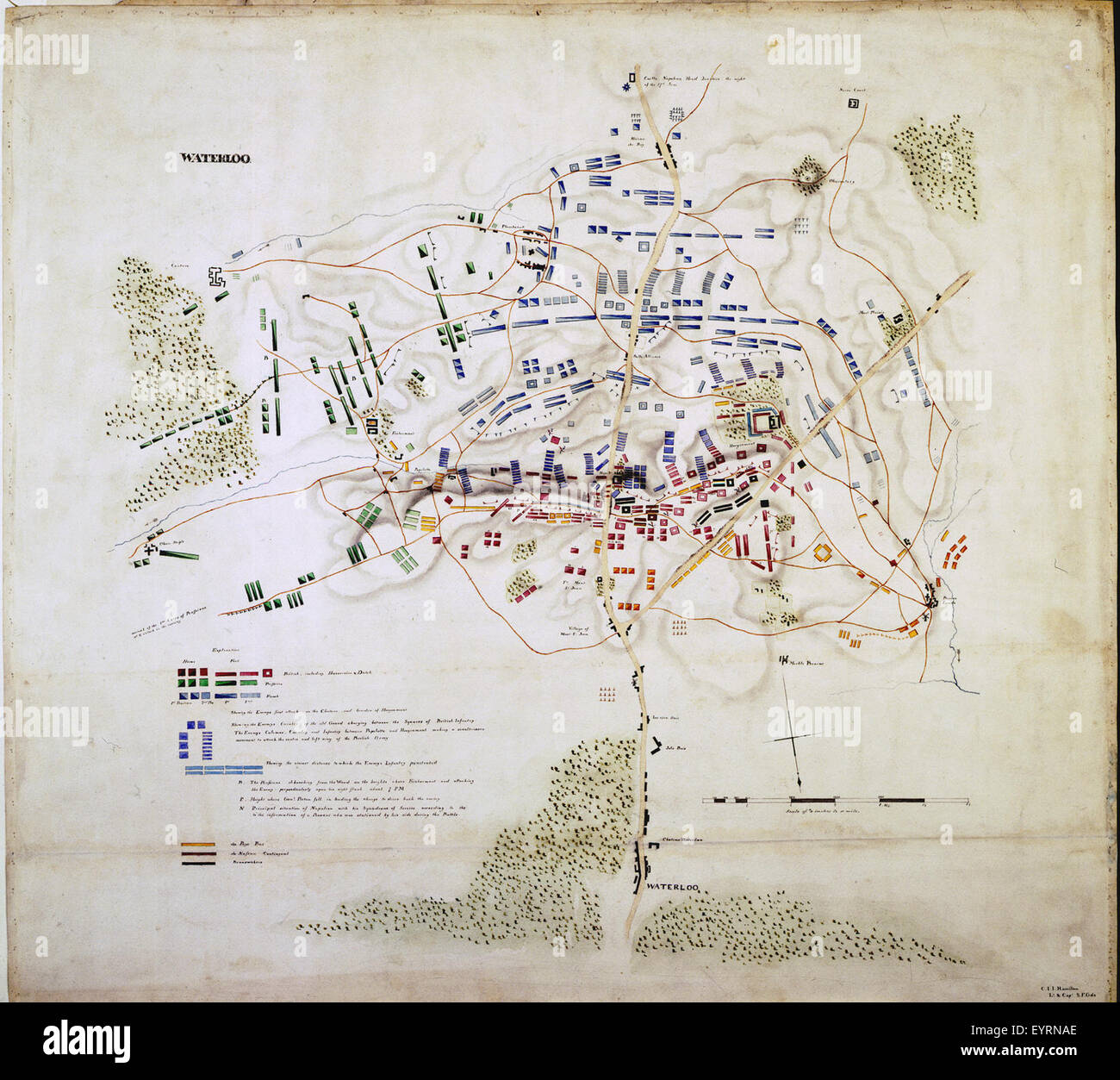 Battle of waterloo map hi-res stock photography and images - Alamy