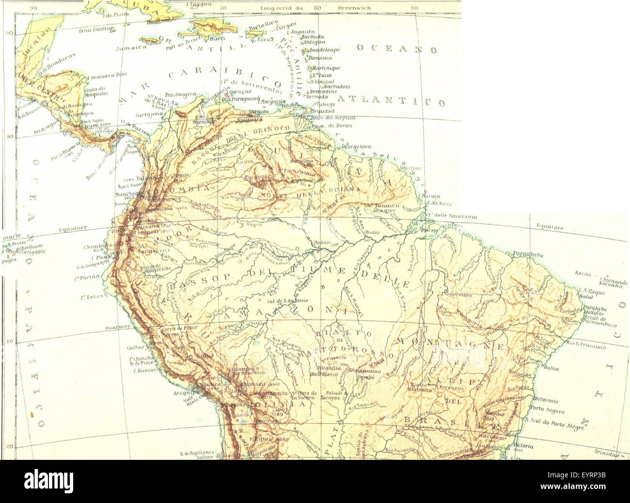 A map extracted from page 1174 of 'La Terra,' an Italian work ...