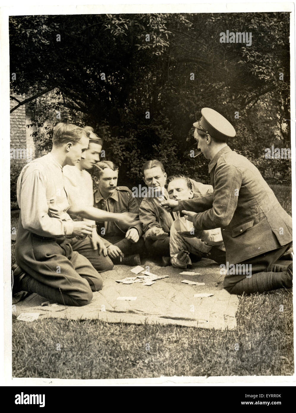 A photograph of British soldiers engaging in leisure activities in ...