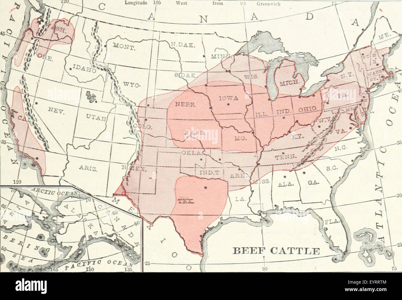 Map from page 139 of 'Advanced Geography', detailing advanced ...
