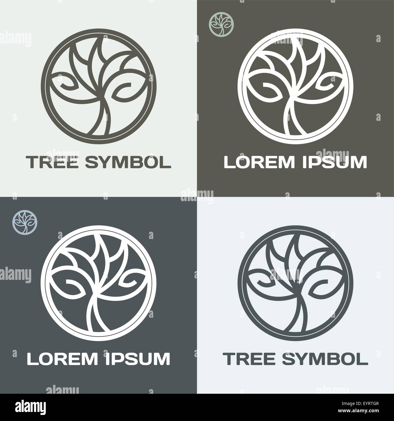 Circle tree logo design. Eco concept. Vector Illustration Stock Vector ...