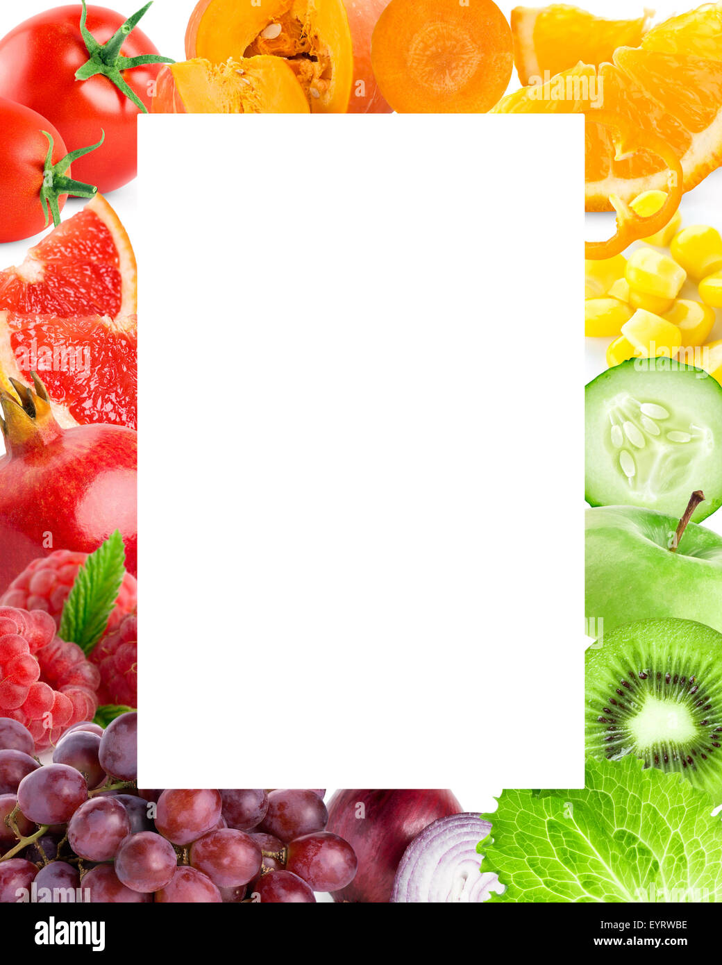 Fresh color fruits and vegetables. Food concept Stock Photo - Alamy