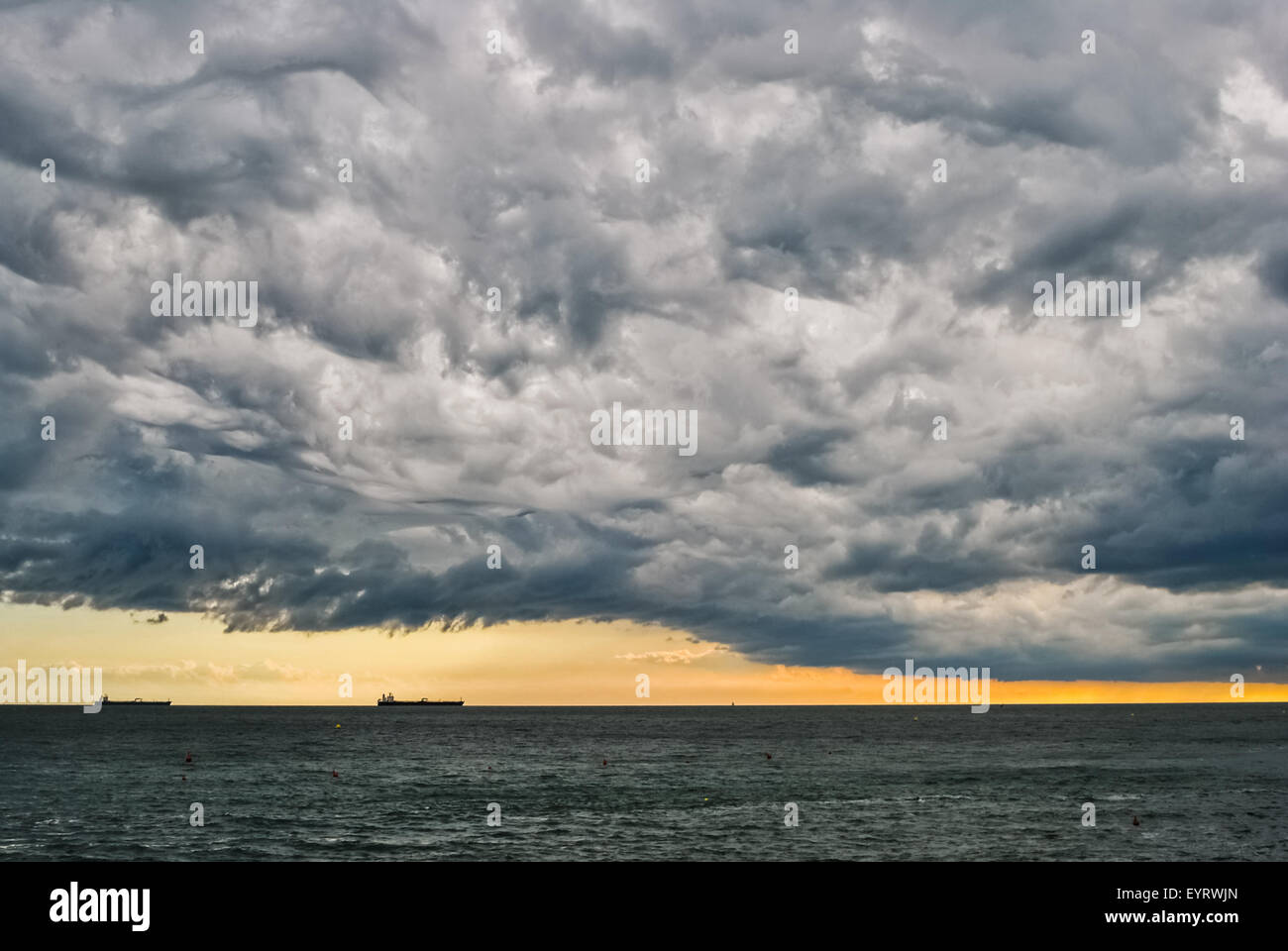 An approaching storm creates a dramatic sky above Trieste Stock Photo ...