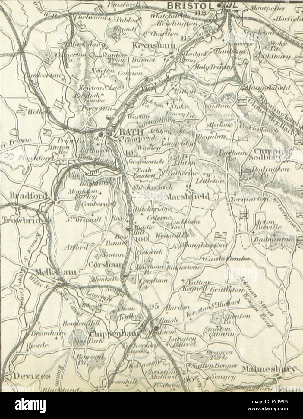 Map extracted from page 168 of 'Black's Guide to England', illustrating ...
