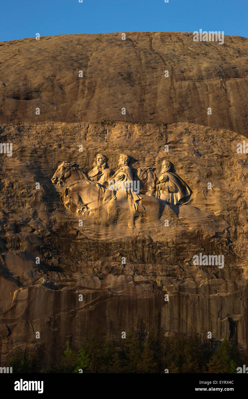 BAS RELIEF CARVING OF CONFEDERATE AMERICAN CIVIL WAR LEADERS STONE ...