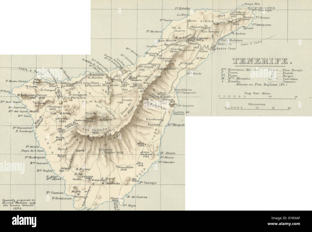 The image shows a map from a book on Madeira and the Canary Islands ...