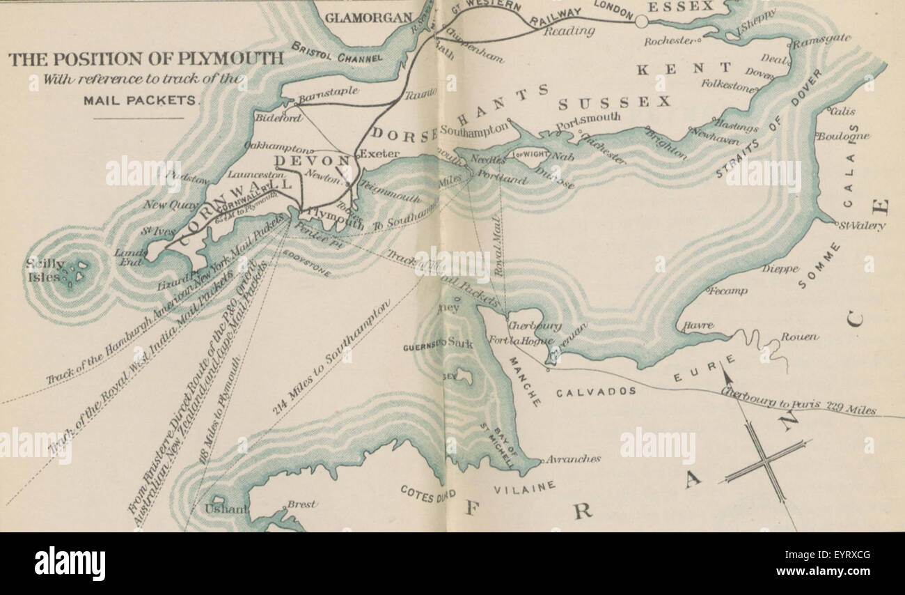 Image from page 18 of 'English Channel Ports and,' featuring a map of ...
