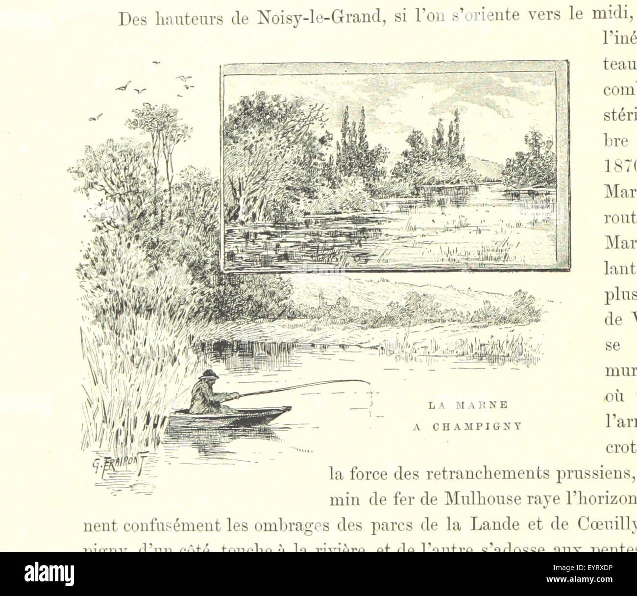 Illustration from 'Les Environs de Paris,' depicting a scenic view of ...