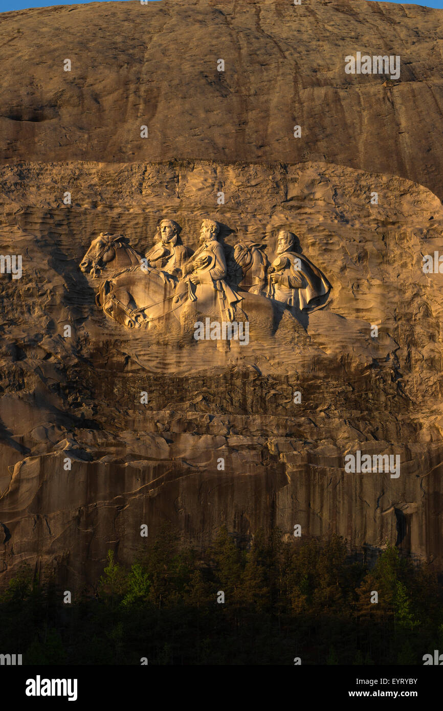 BAS RELIEF CARVING OF CONFEDERATE AMERICAN CIVIL WAR LEADERS STONE ...