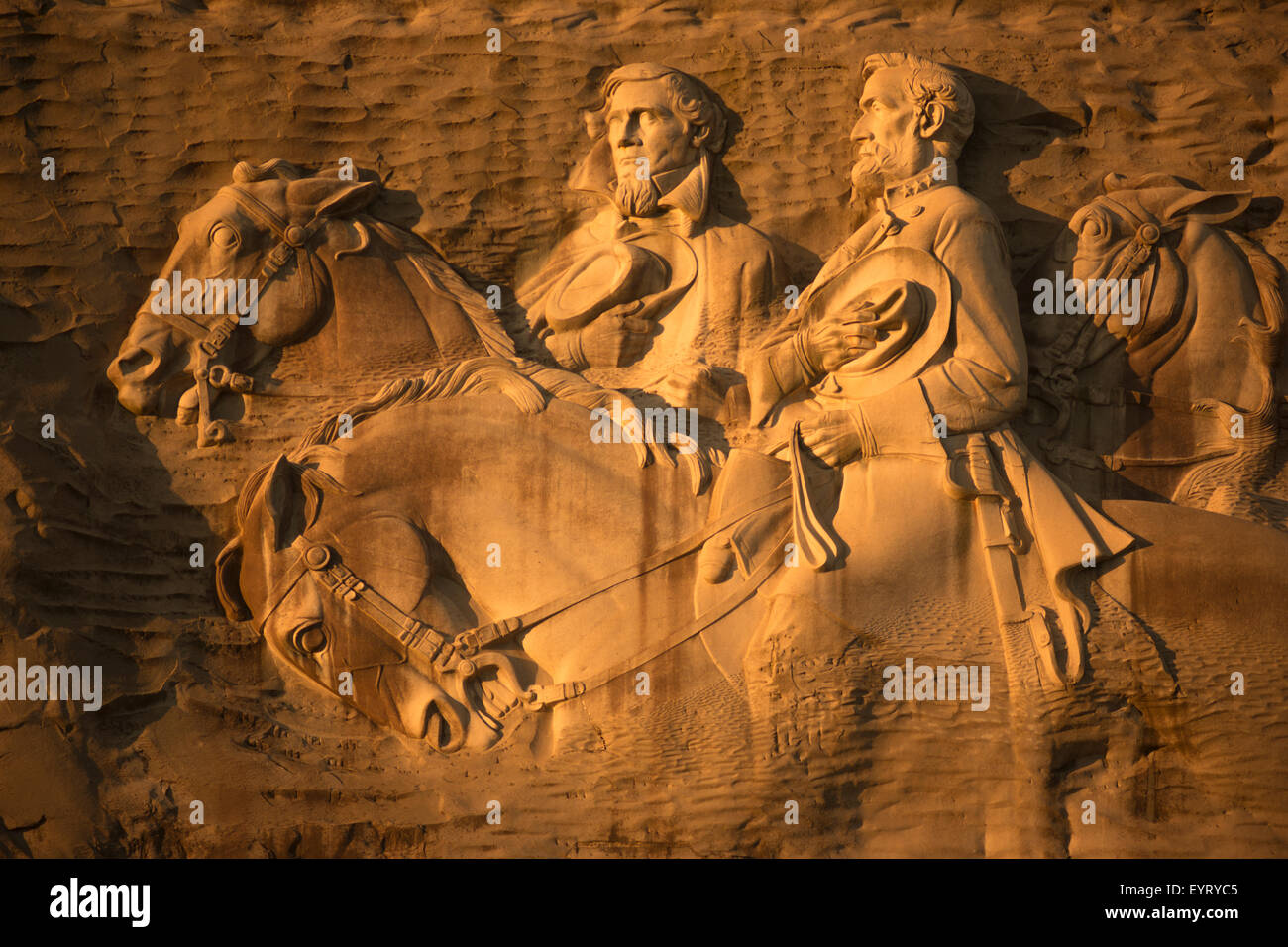BAS RELIEF CARVING OF CONFEDERATE AMERICAN CIVIL WAR LEADERS STONE ...