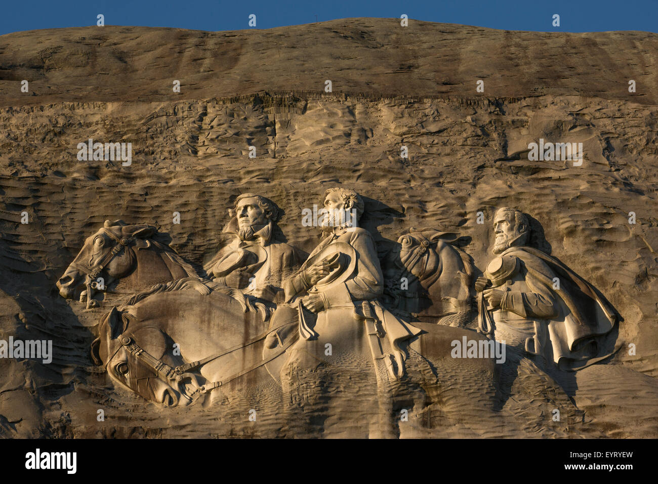 BAS RELIEF CARVING OF CONFEDERATE AMERICAN CIVIL WAR LEADERS STONE ...