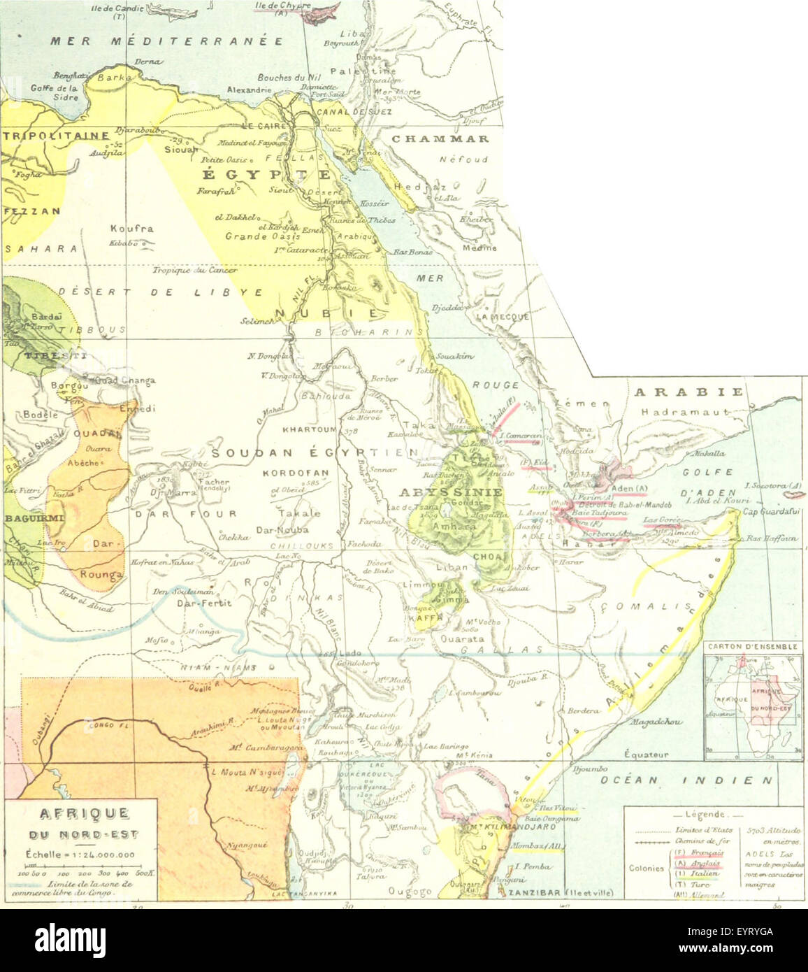 This map, from page 195 of 'Géographie Générale Avec,' is a detailed ...