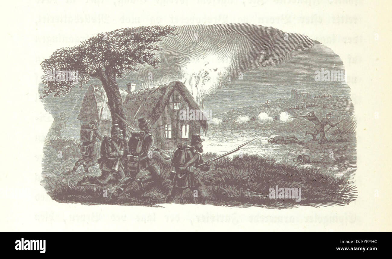 This image from 'Felttogene, 1848, 49, 50' depicts scenes from the military campaigns during the ...