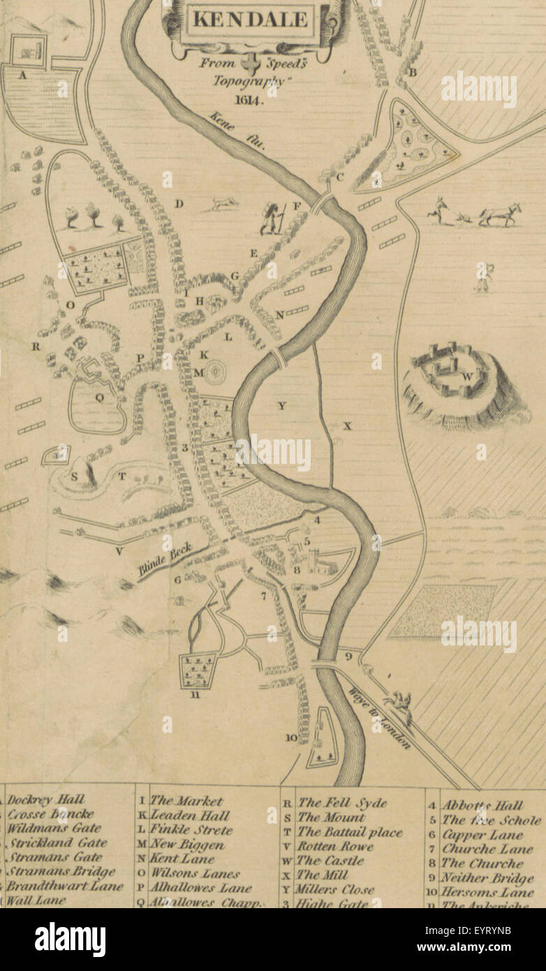 An image from page 20 of 'The Annals of Kendal,' featuring a map ...