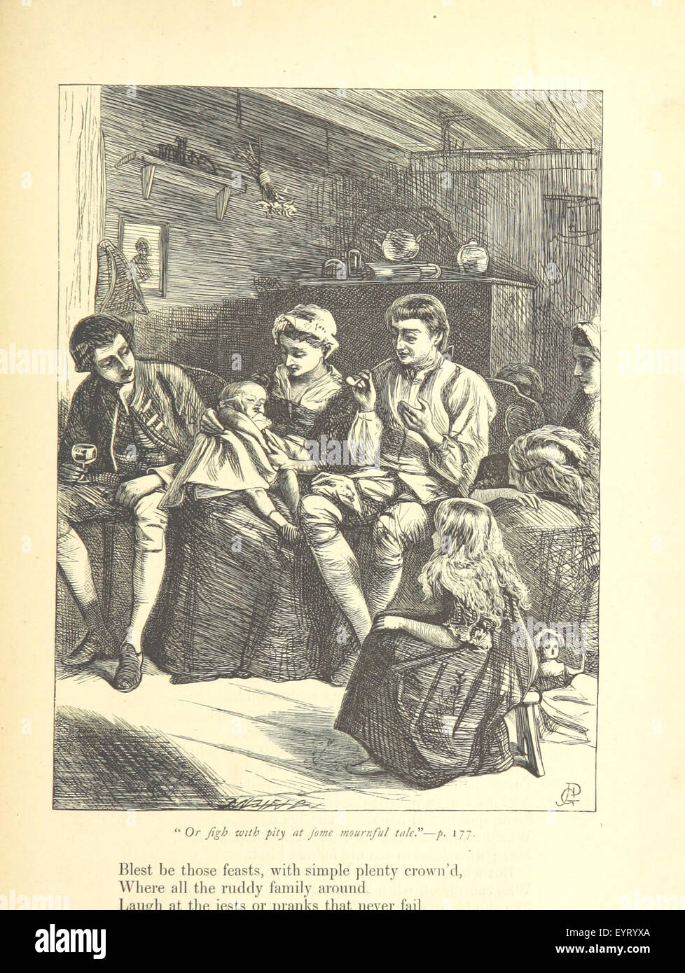 An illustration from 'Dalziel's Illustrated Goldsmith,' showing a scene ...