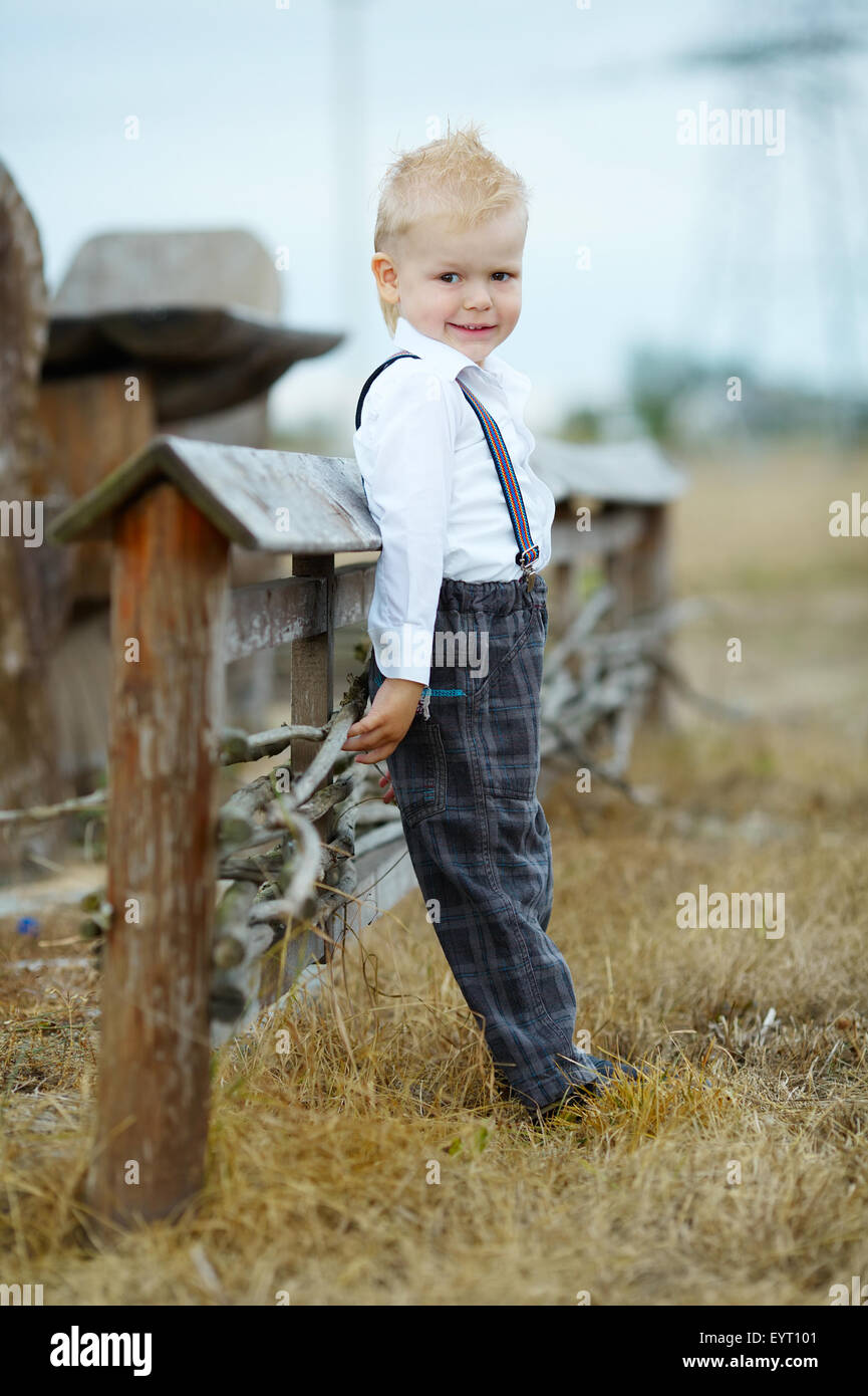 little boy portirat on location Stock Photo - Alamy