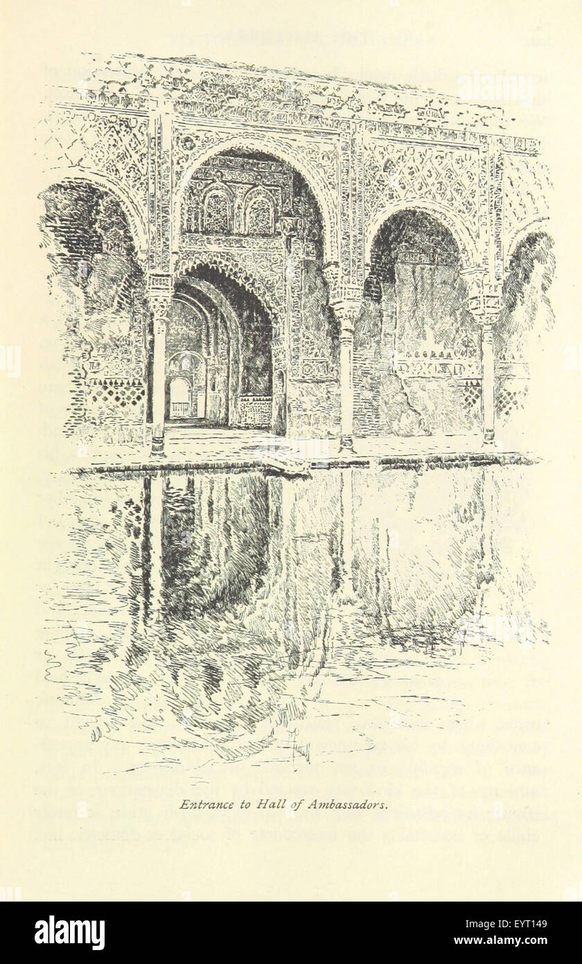 An illustration from 'The Alhambra' depicting the historic architecture ...