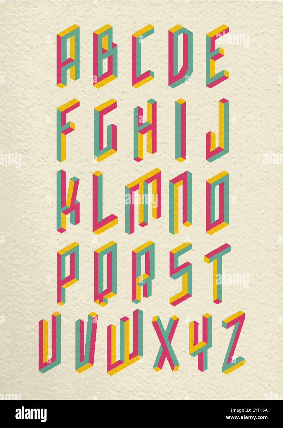 Isometric font hi-res stock photography and images - Alamy