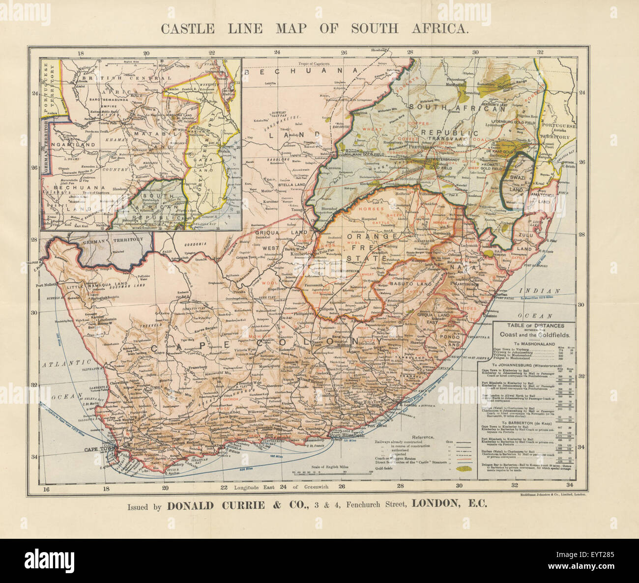 Map of the colony of natal hi-res stock photography and images - Alamy