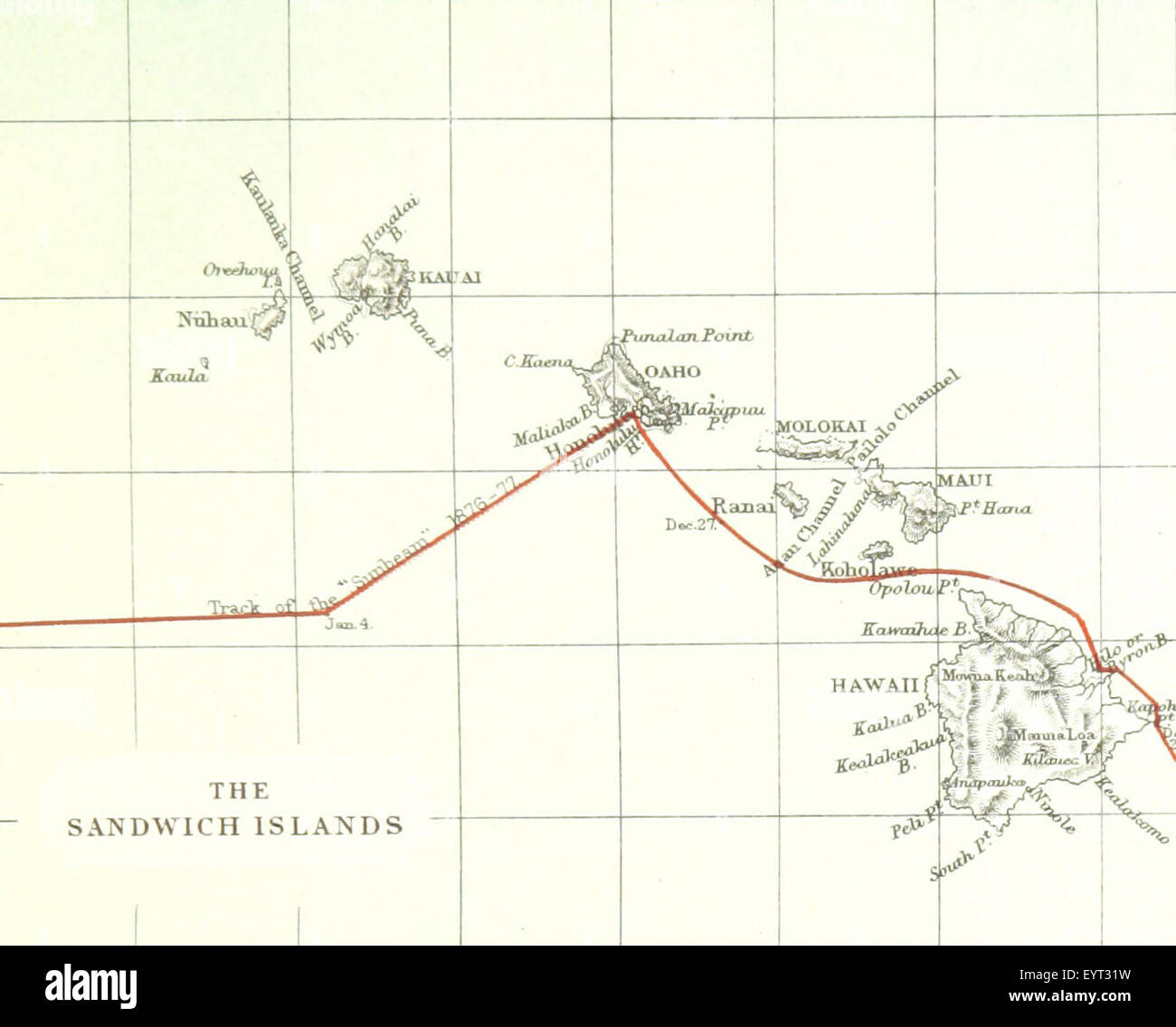 An illustration from 'A Voyage in the Sunbeam', depicting a scene from ...