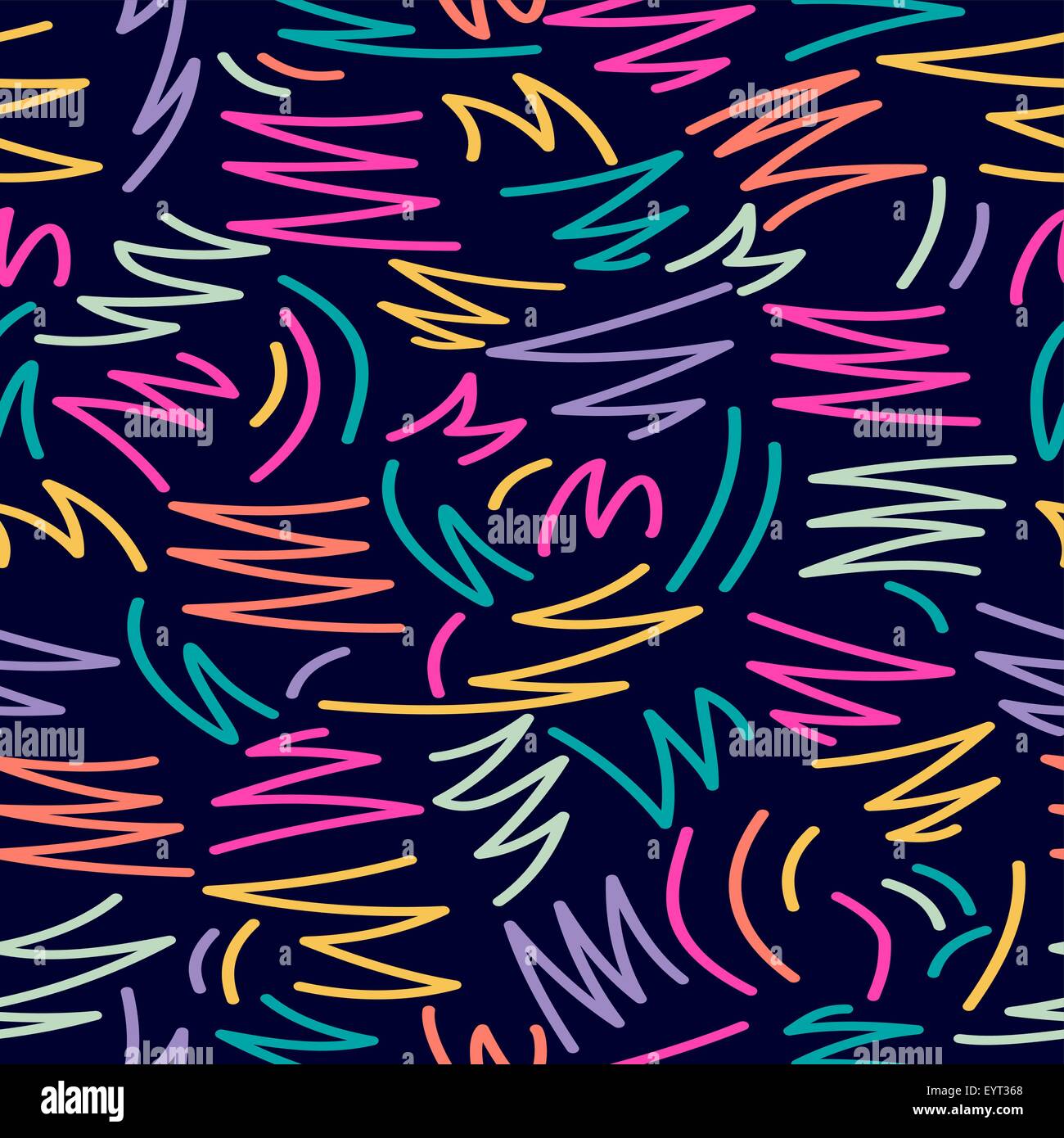 Retro vintage 80s memphis doodle fashion style seamless pattern ...