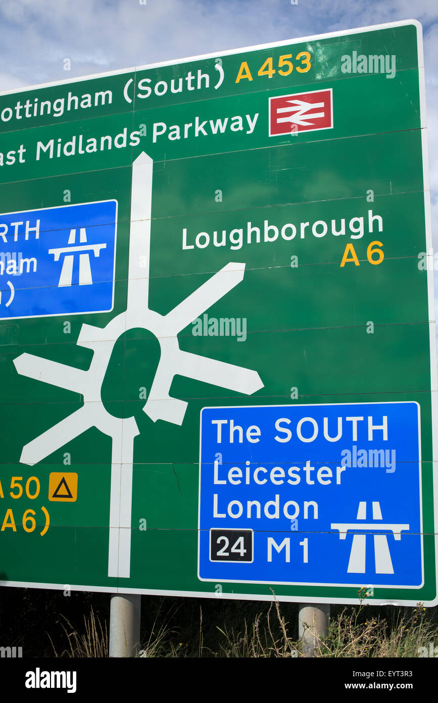 Motorway sign roundabout uk hi-res stock photography and images - Alamy
